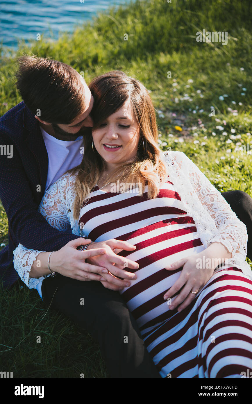 pregnant, relationship of couple, love, nature Stock Photo - Alamy