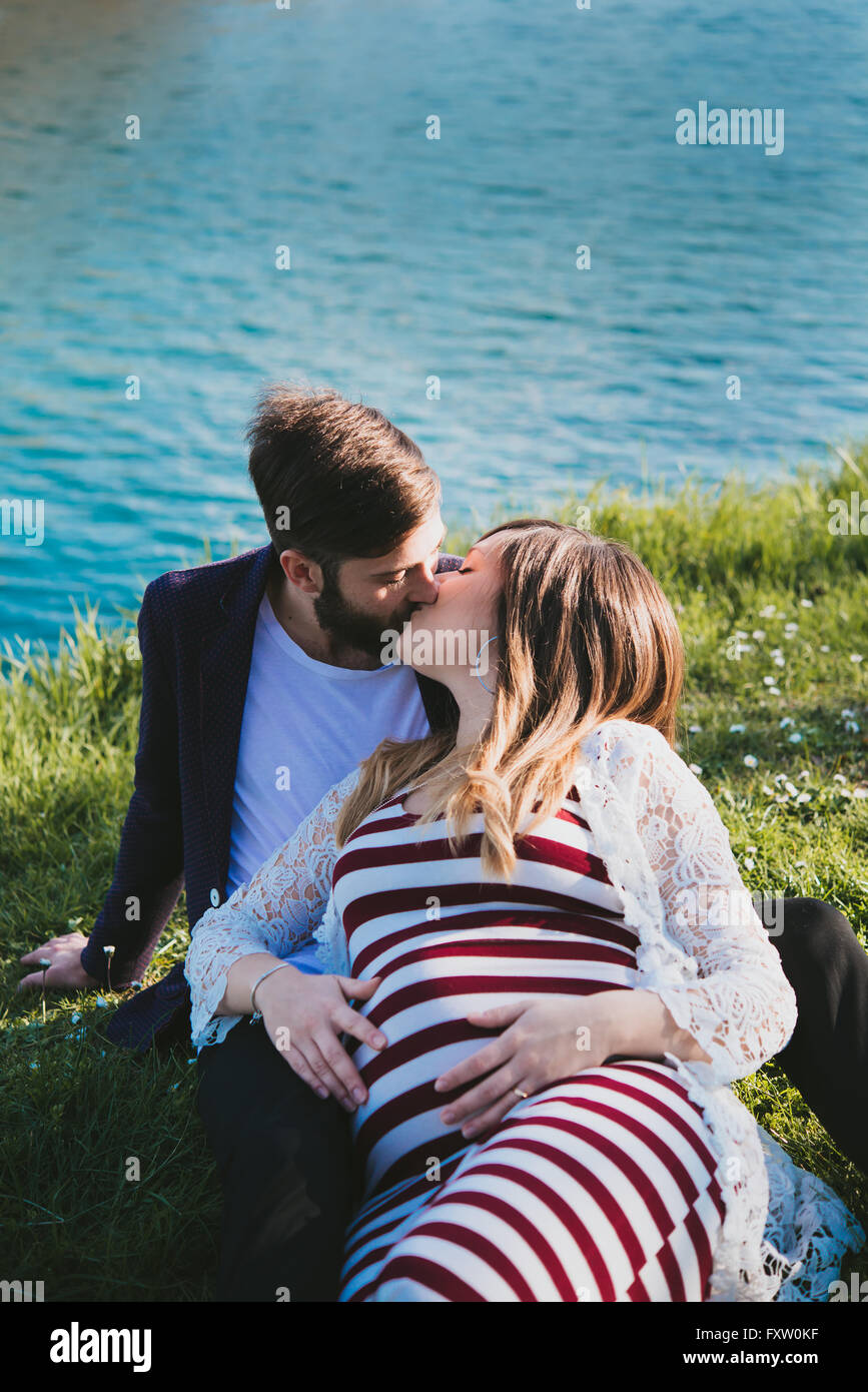 pregnant, relationship of couple, love, nature Stock Photo - Alamy