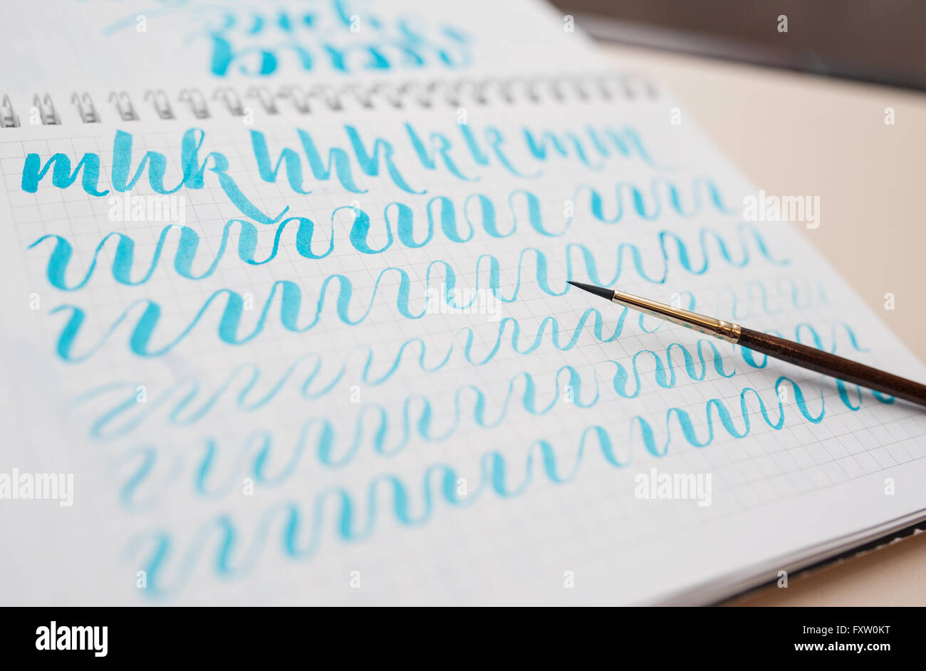 Hand drawn lettering background. Lettering brush calligraphy on paper ...