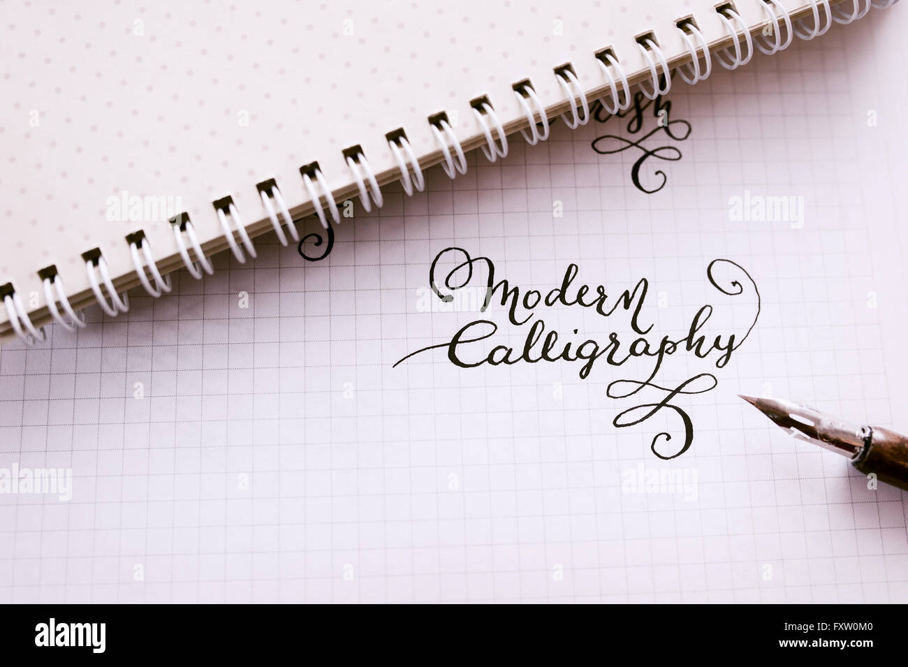 Hand drawn lettering background. Lettering brush calligraphy on paper ...
