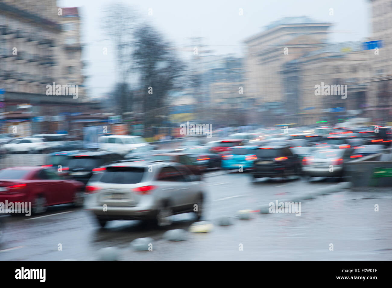 blurry focus scene of cars on road represent transportation concept ...