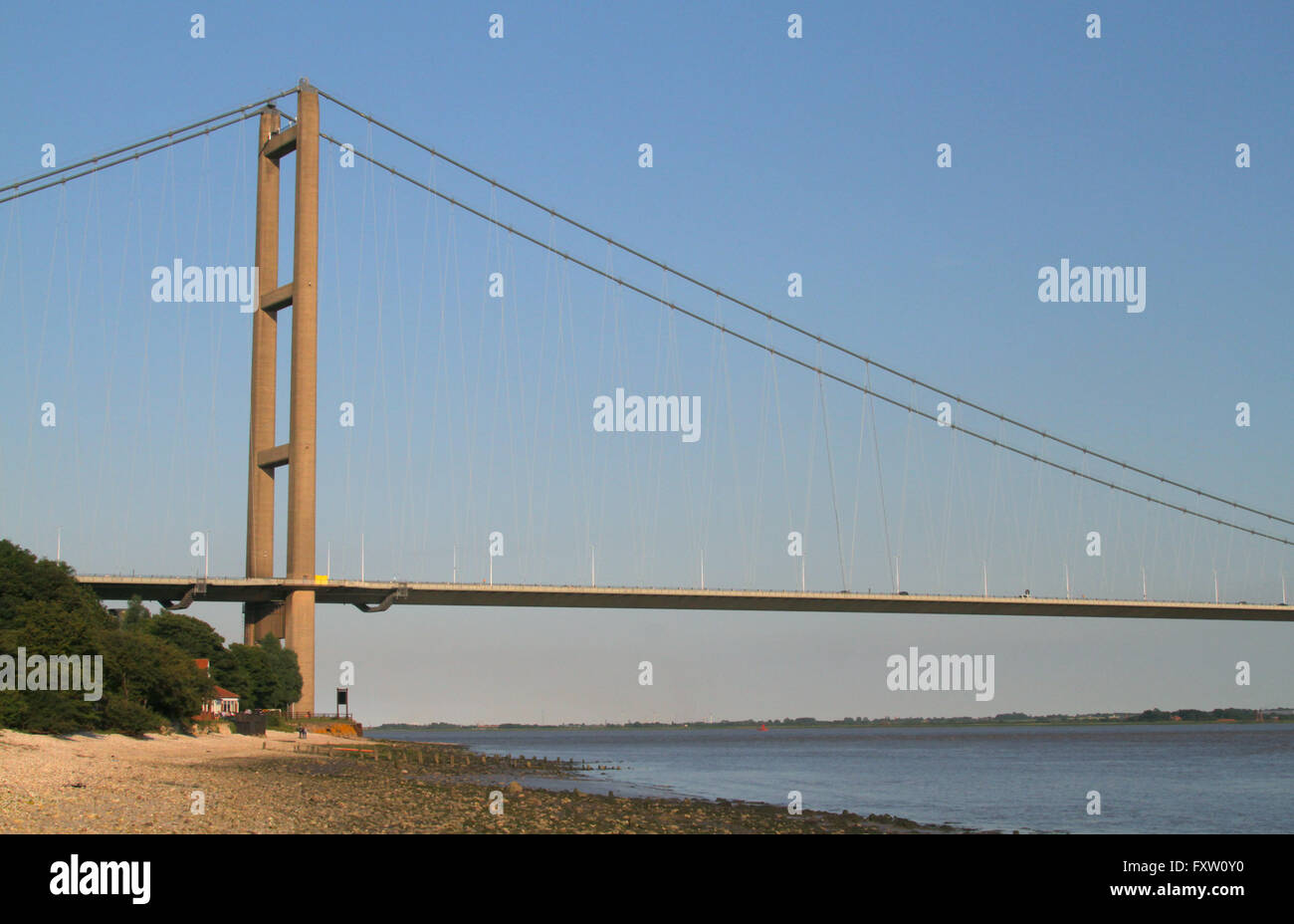 HUMBER BRIDGE NORTH BANK SUPPORT TOWERS HESSLE HULL ENGLAND 30 June ...