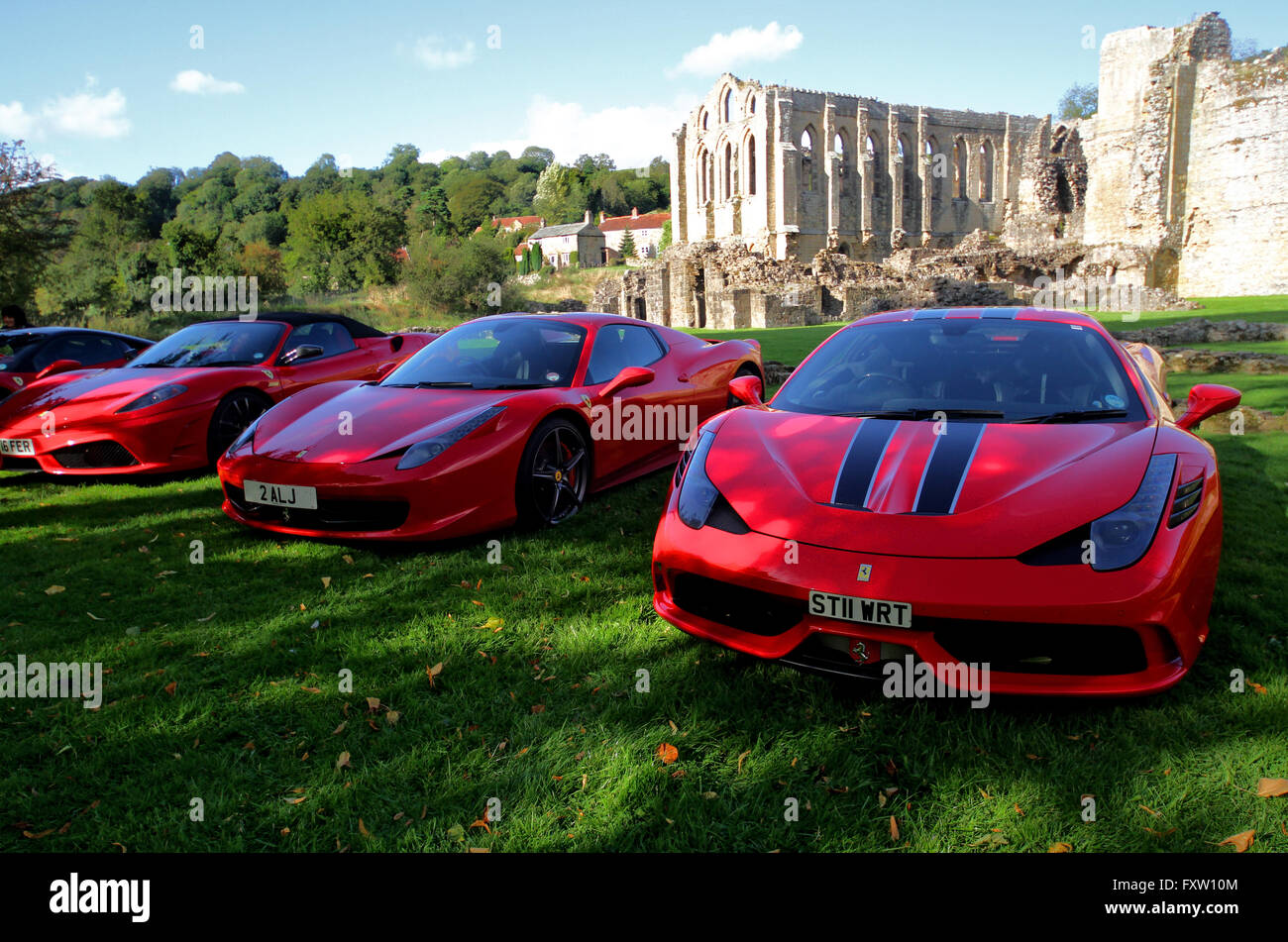 RED FERRARI 16M 458 SPIDER 458 SPECIALE CARS RIEVAULX ABBEY NORTH ...