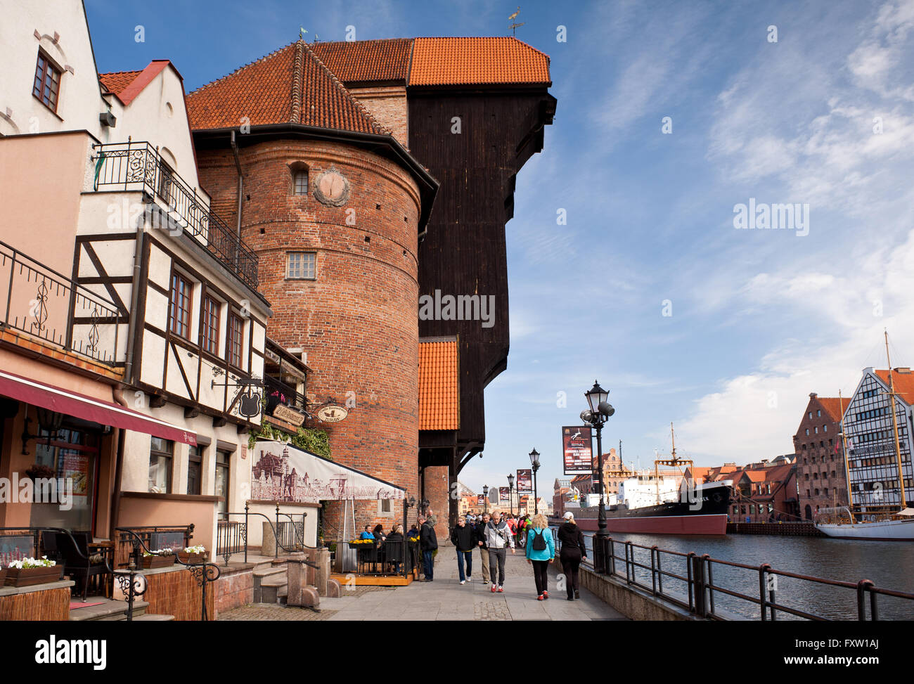 Port Zuraw Crane building in Gdansk at Dlugie Pobrzeze, Polish name ...