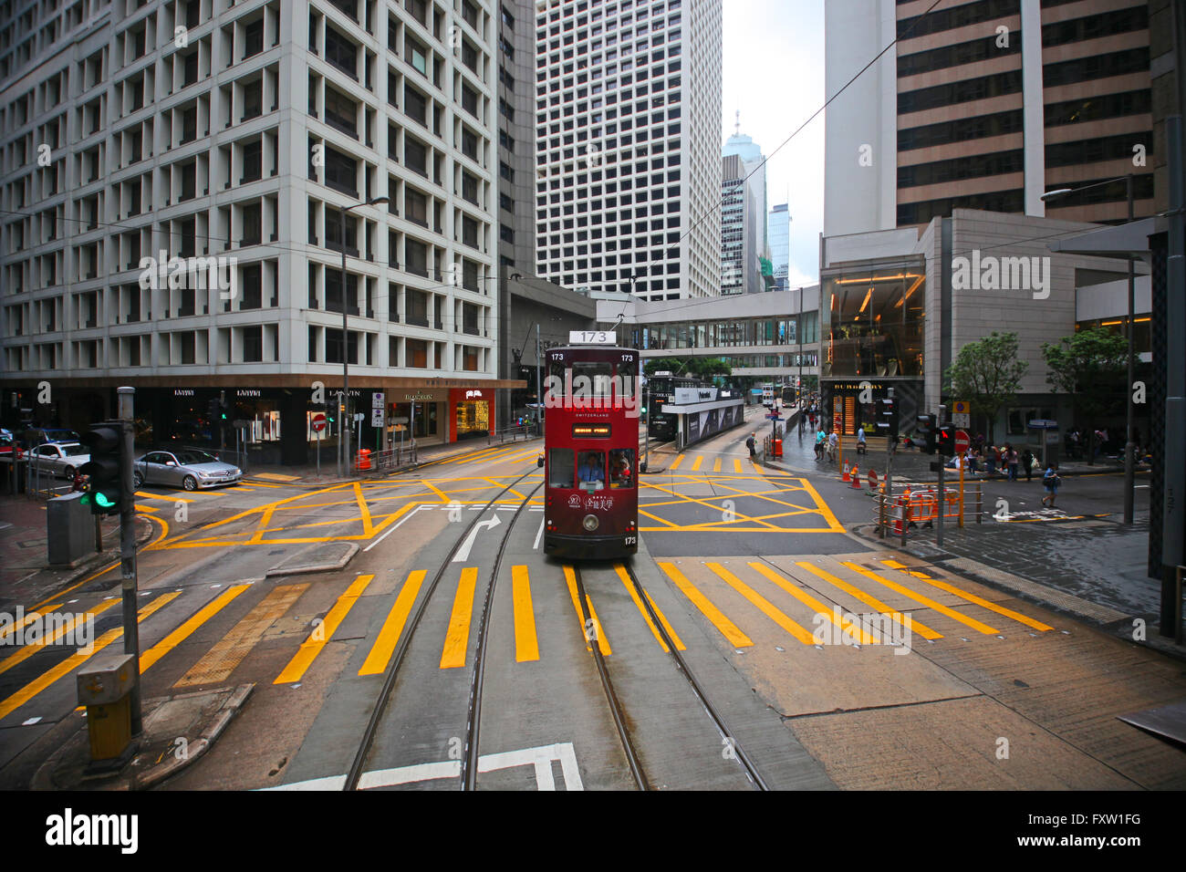 TRAM ON DES VOEUX ROAD & ICE HOUSE STREET CENTRAL HONG KONG CHINA 04 ...