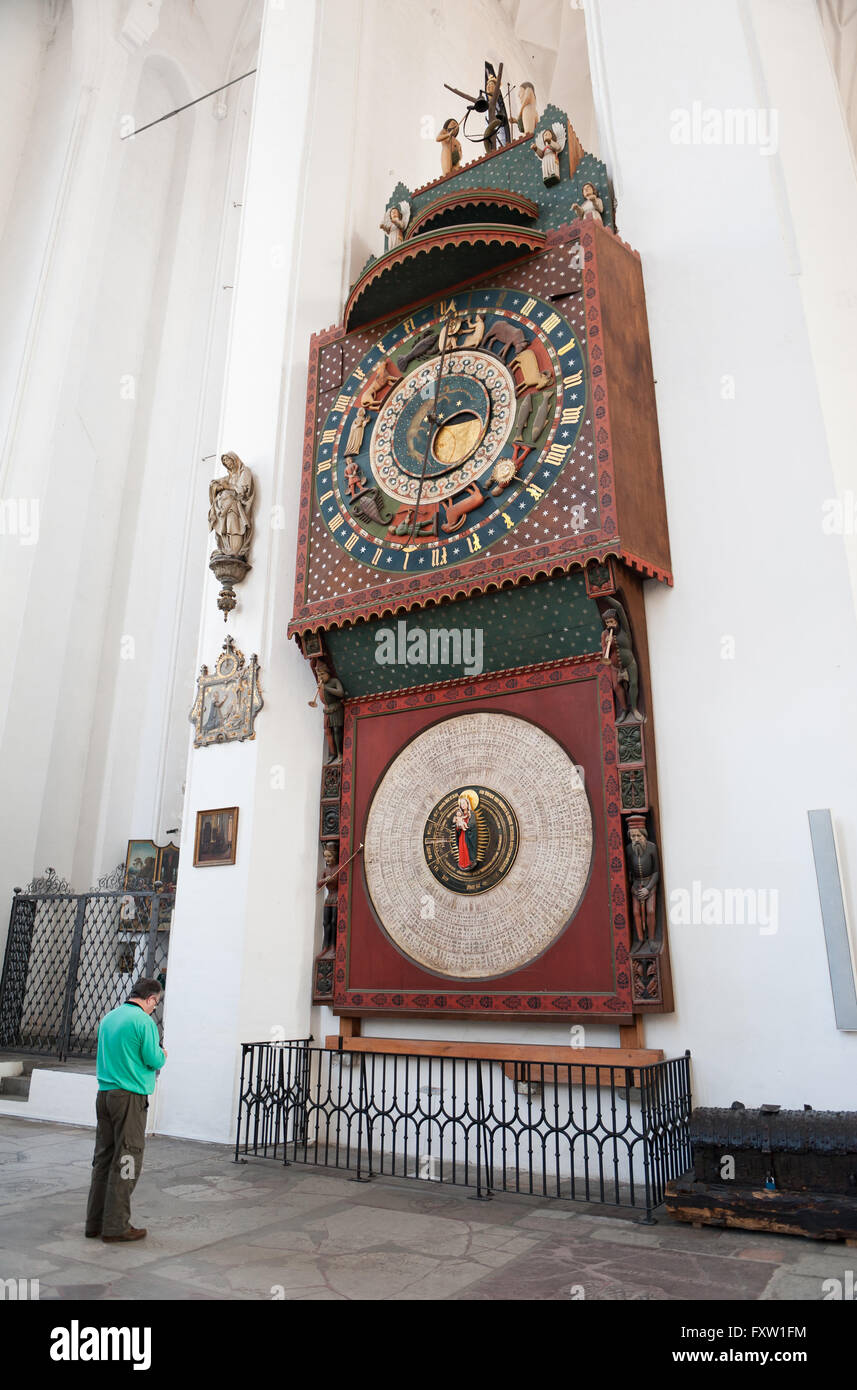 Gdansk astronomical clock in church Kosciol Mariacki, constructed ...