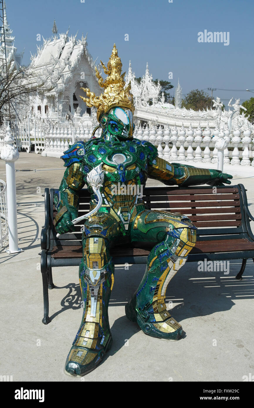 Fiction statue at the White temple in Chiang Rai - Thailand Stock Photo ...