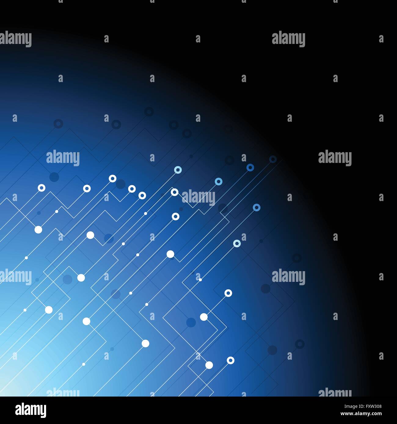 Dark blue technology circuit board background. Vector abstract ...