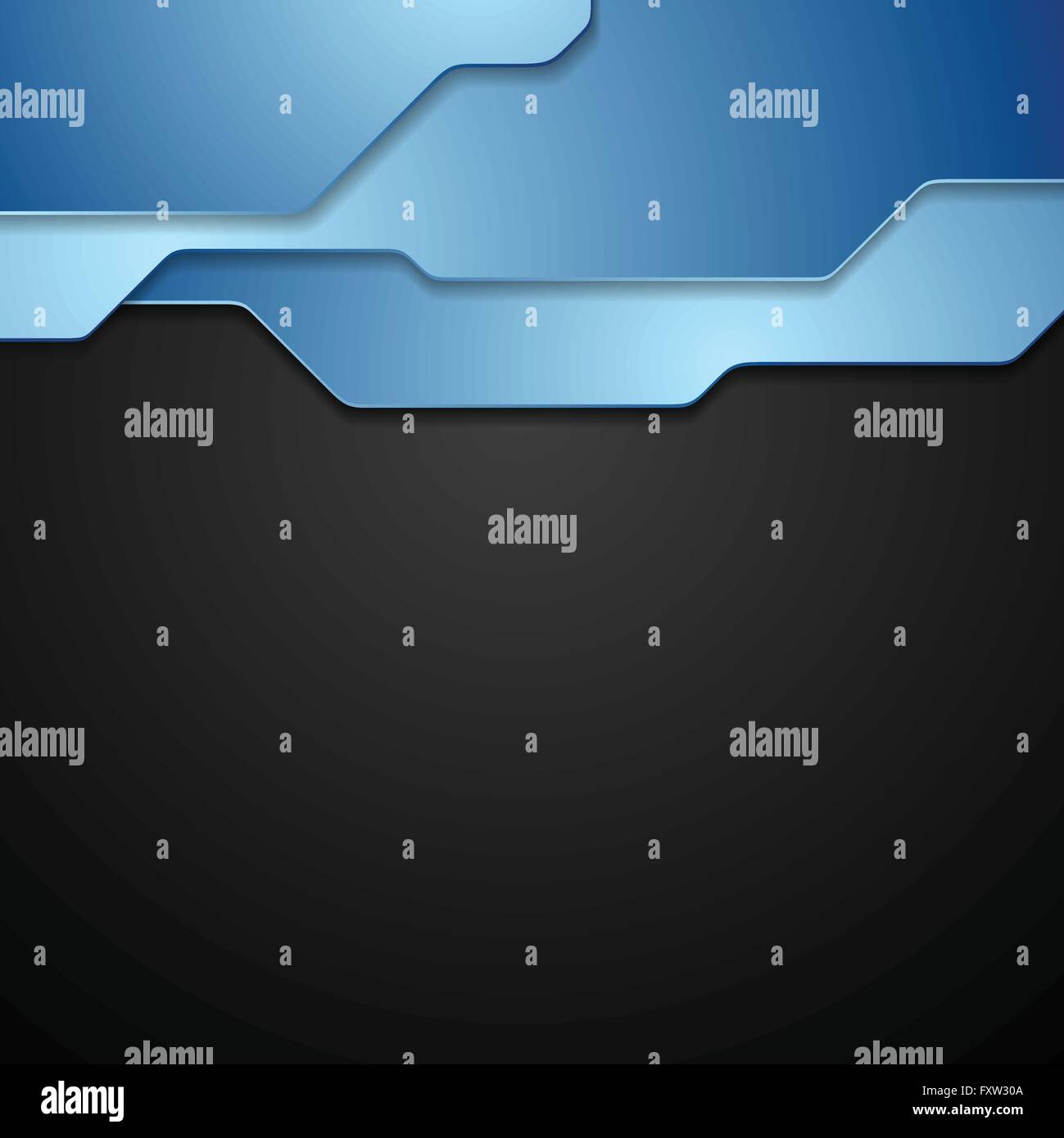Blue and black tech corporate background. Vector geometric technology ...