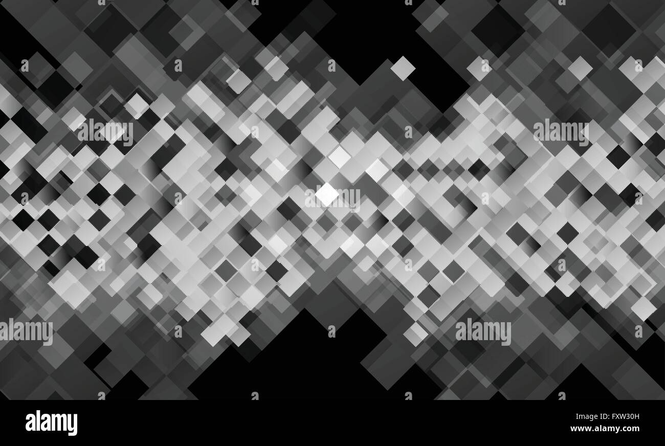 Geometric dark tech background with grey squares. Vector abstract ...