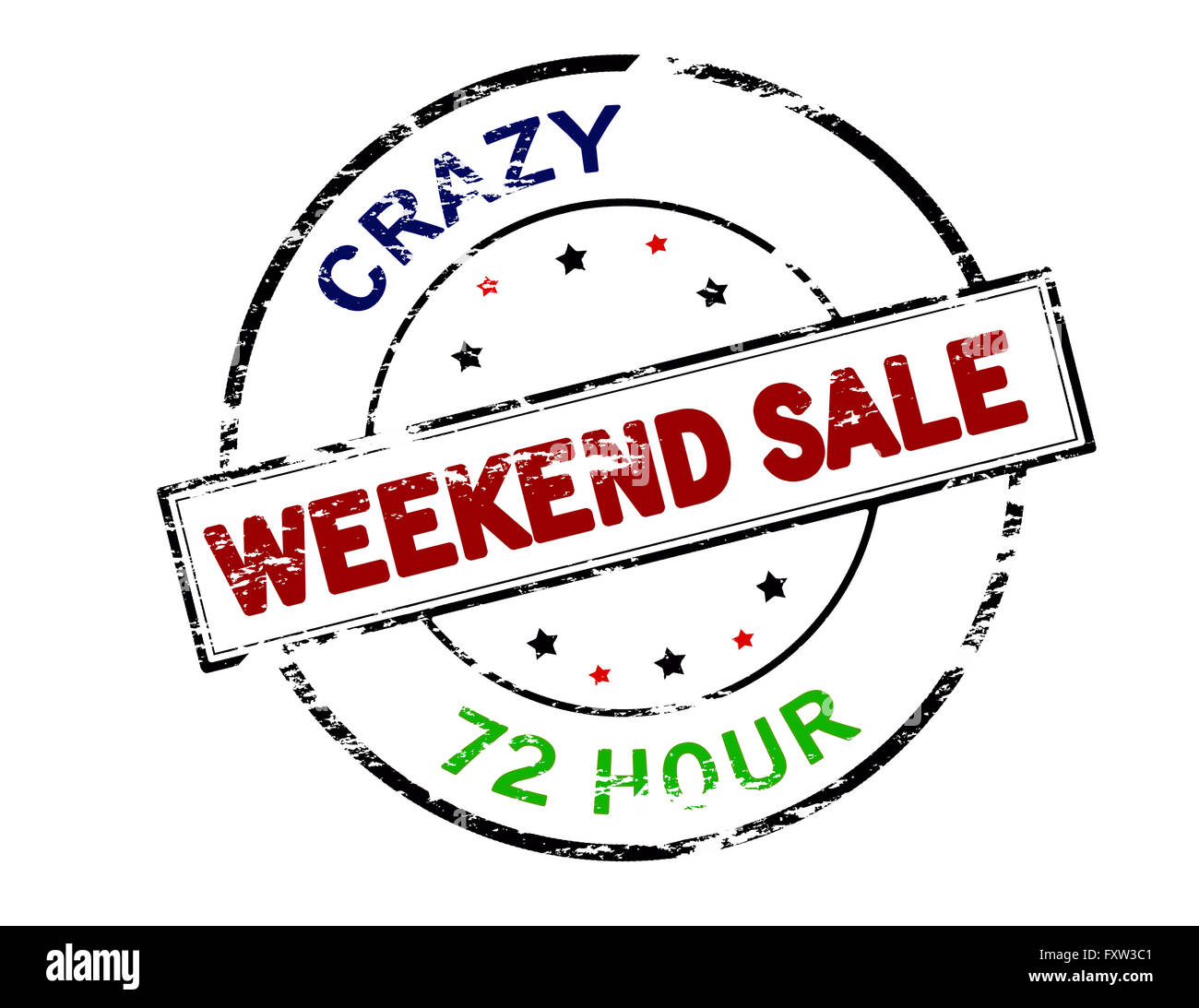 Rubber stamp with text crazy weekend sale inside, vector illustration ...
