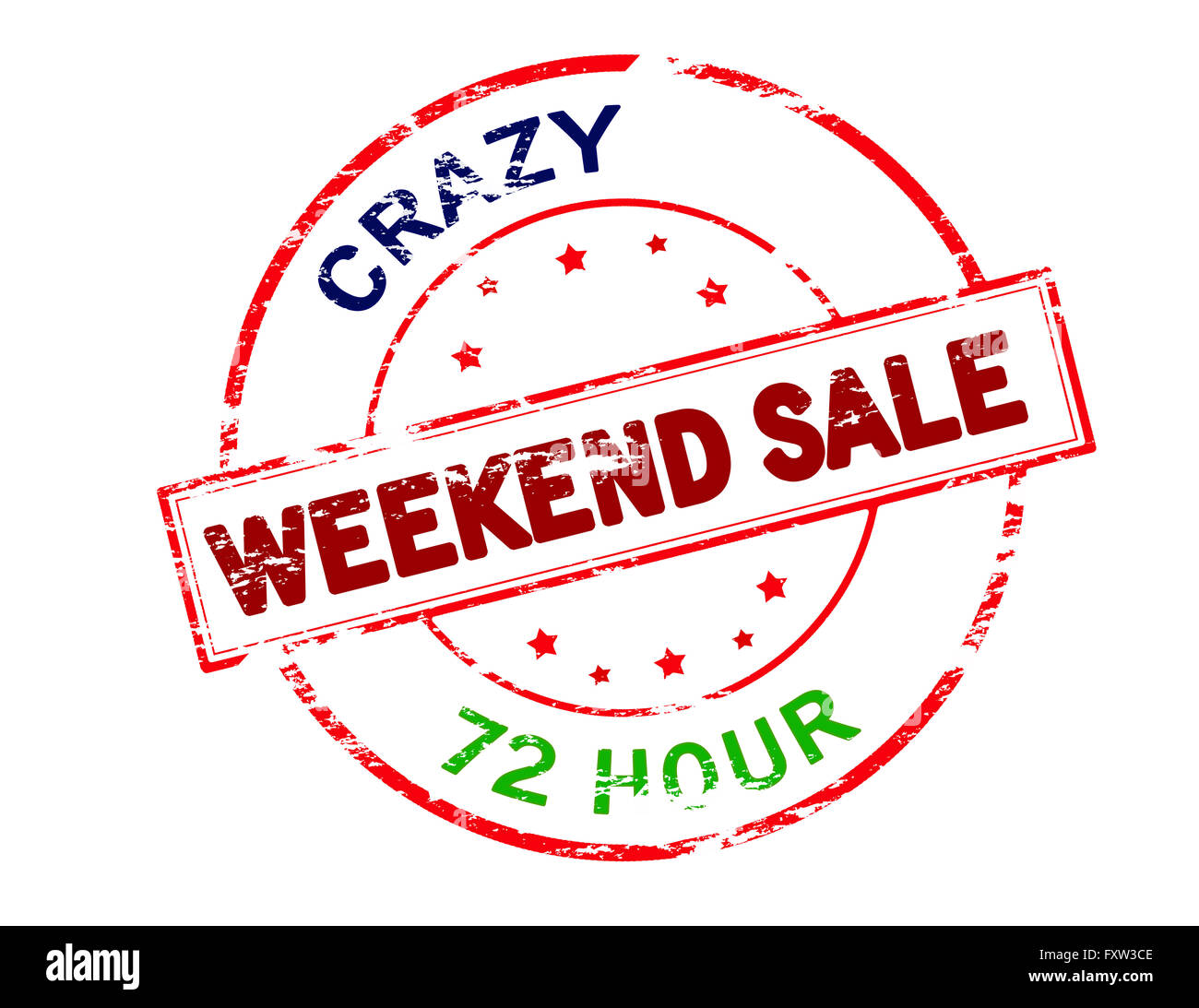 Rubber stamp with text crazy weekend sale inside, vector illustration ...