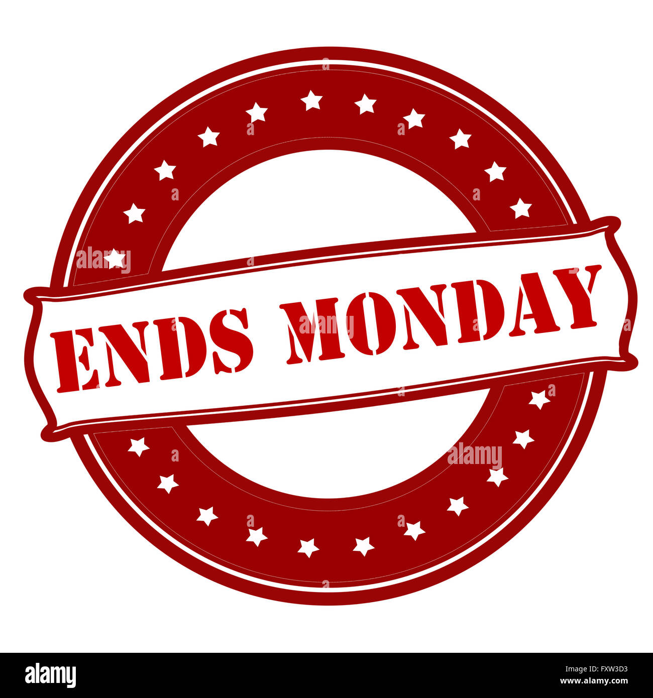 Rubber stamp with text ends Monday inside, vector illustration Stock ...