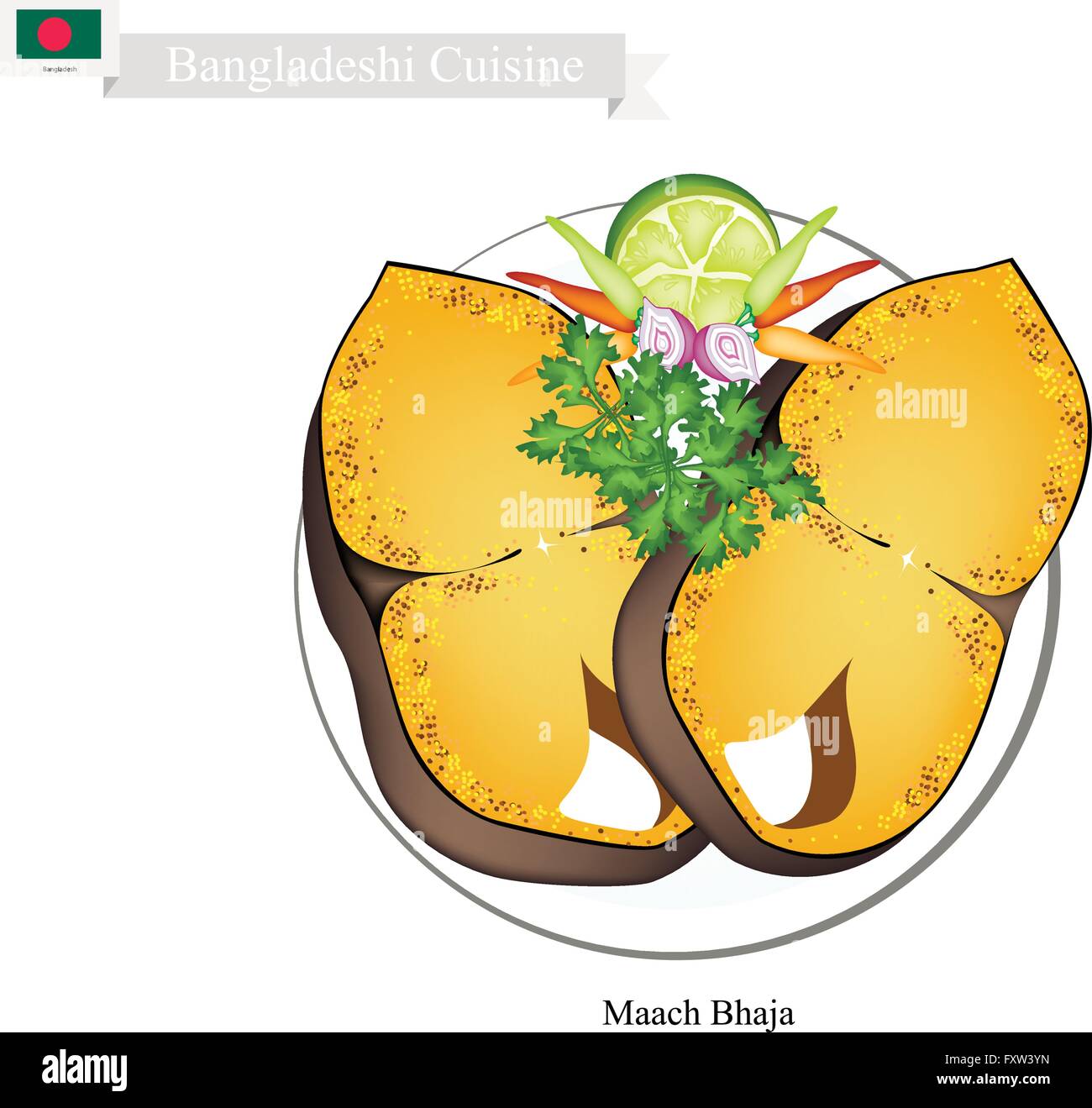 Bangladeshi Cuisine, Maach Bhaja or Bengali Fried Fish Served with Lime ...