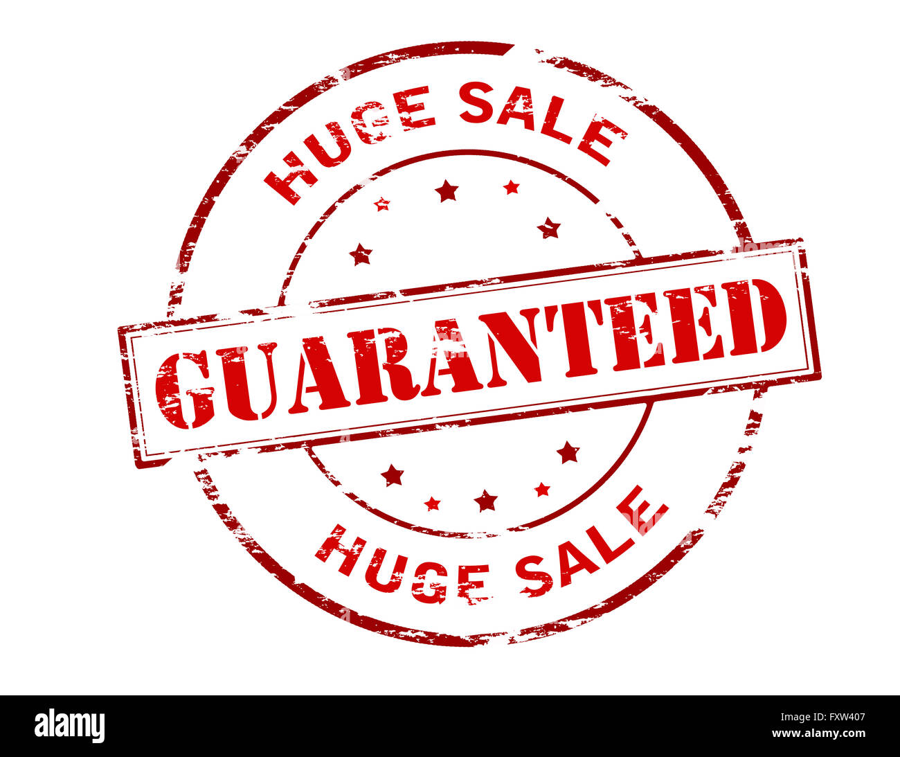 Rubber stamp with text huge sale guaranteed inside, vector illustration ...