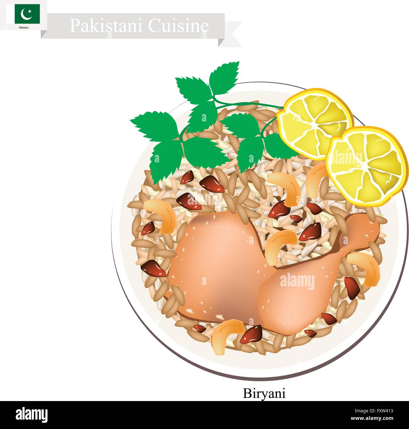 Pakistani Cuisine, Chicken Biryani or Basmati Rice Seasoned with ...
