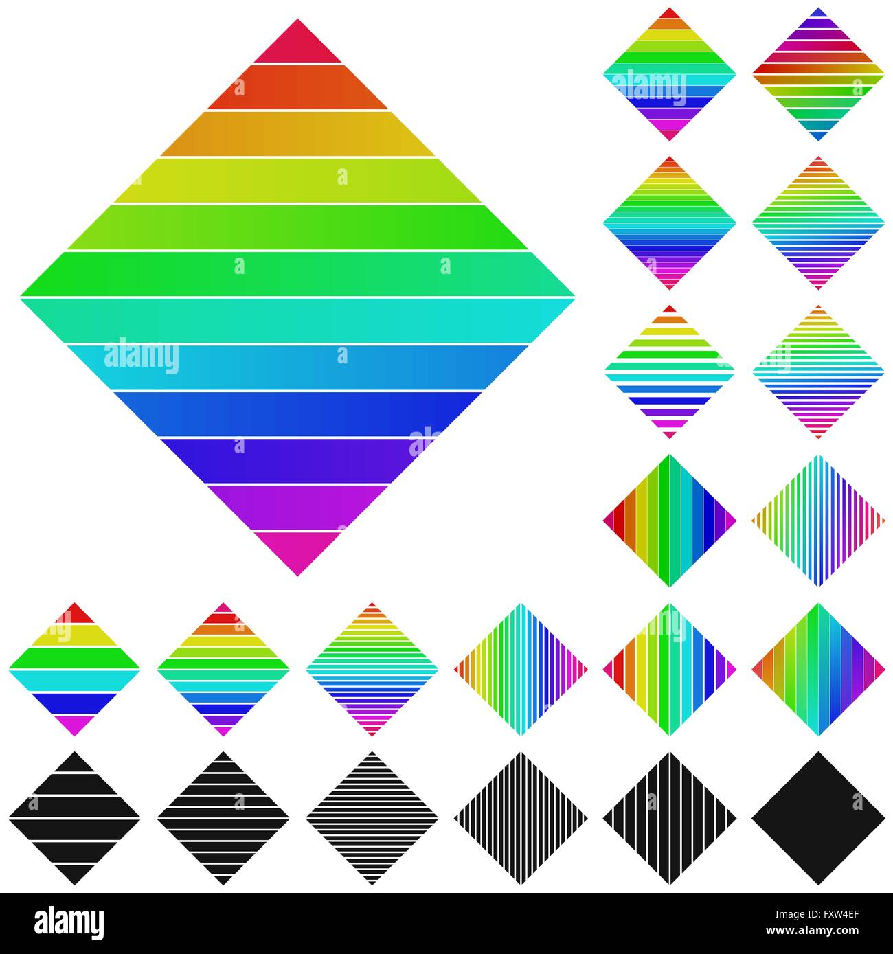 Set of rainbow diagonal square logo designs Stock Vector Image & Art ...