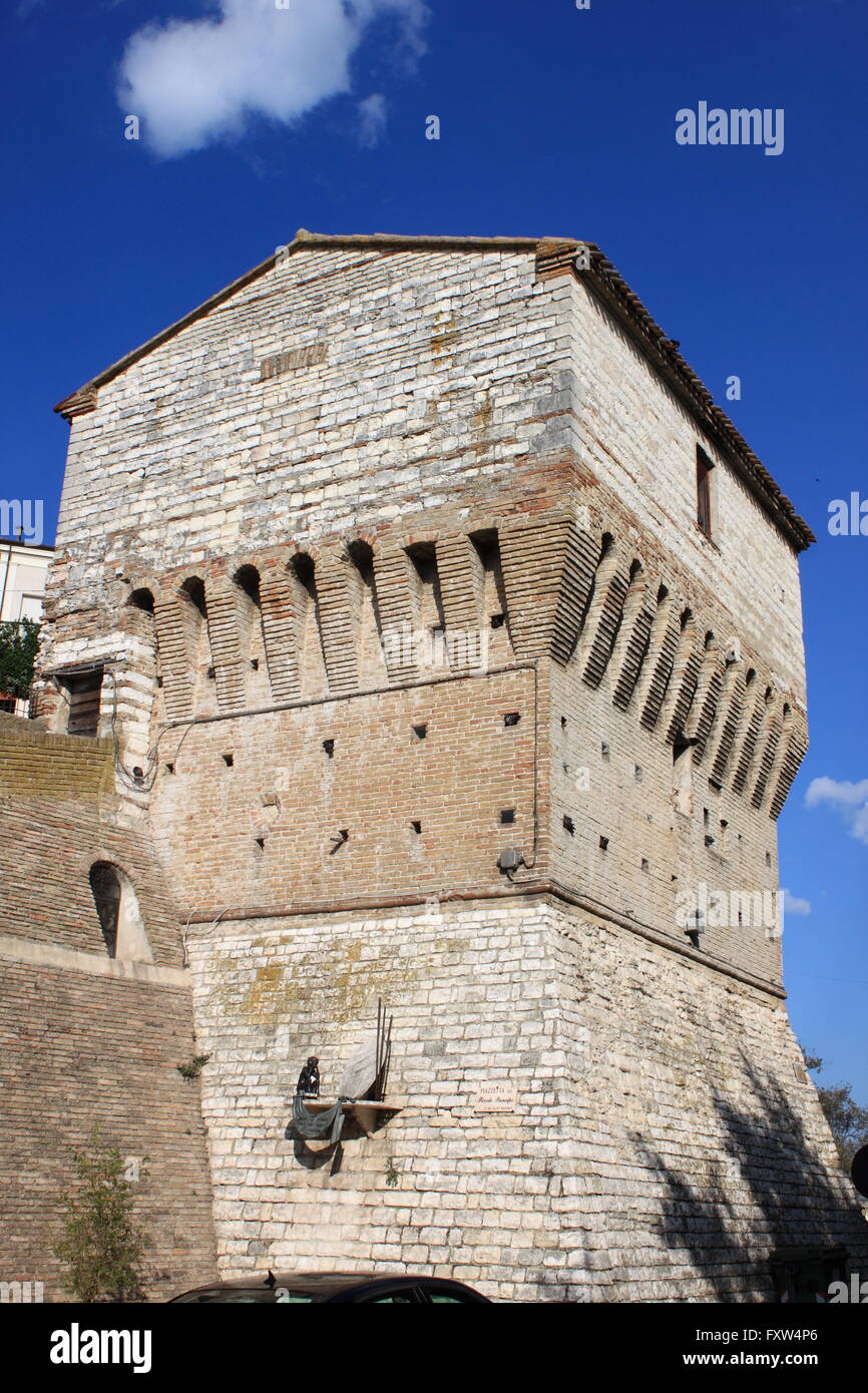 Fortification tower in Sirolo, Italy Stock Photo - Alamy