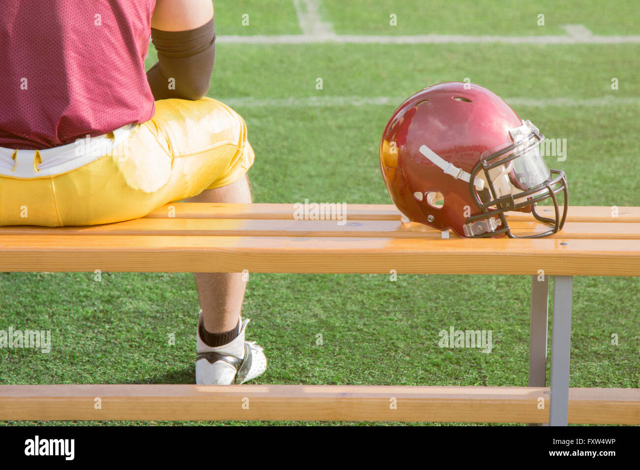 Football sitting bench hi-res stock photography and images - Alamy