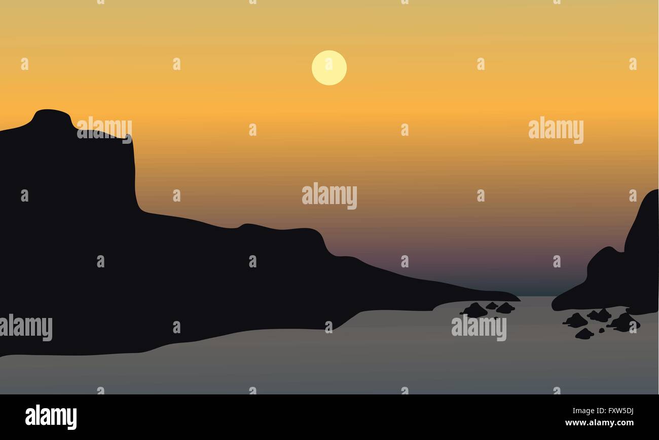 Water on rocks beach Stock Vector Images - Alamy