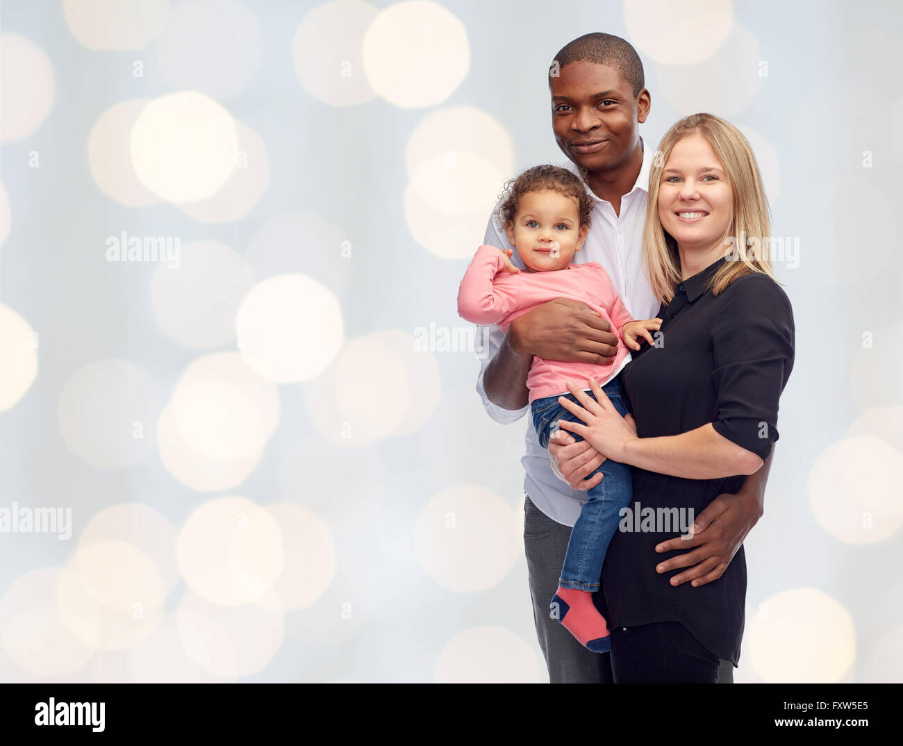 happy multiracial family with little child Stock Photo - Alamy