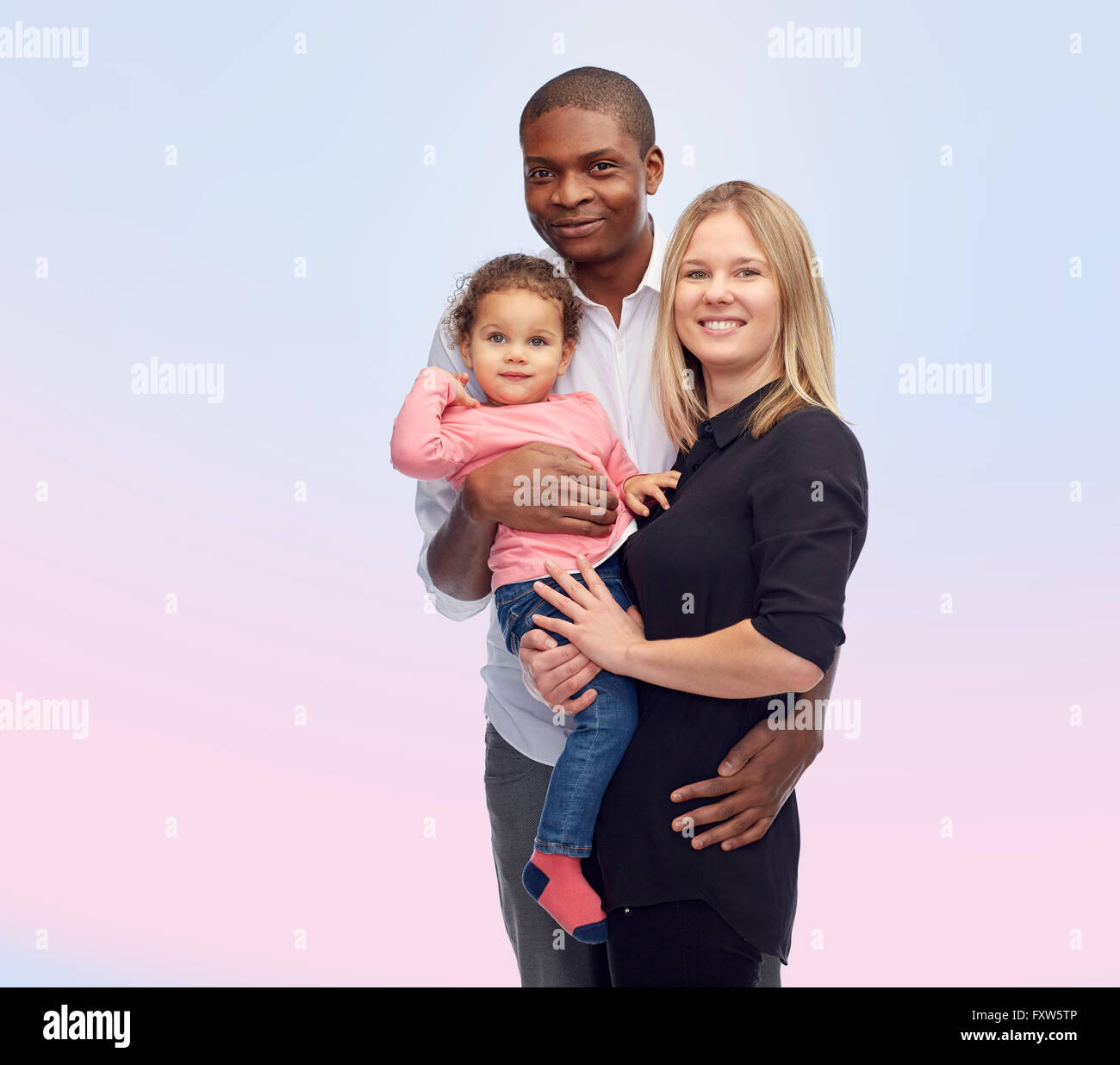 happy multiracial family with little child Stock Photo - Alamy