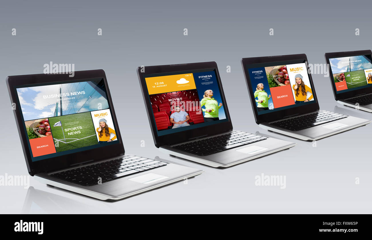 laptop with internet applications on screen Stock Photo - Alamy