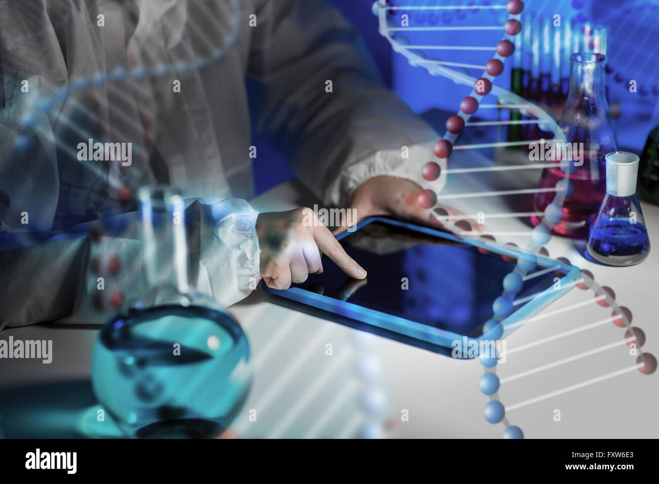 Scientist test tubes connection hi-res stock photography and images - Alamy