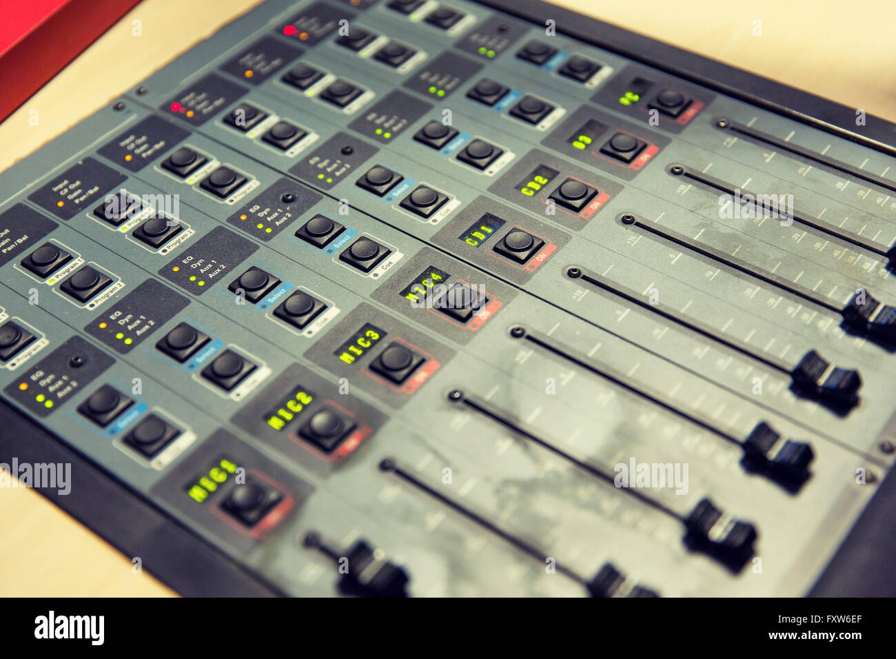 control panel at recording studio or radio station Stock Photo - Alamy