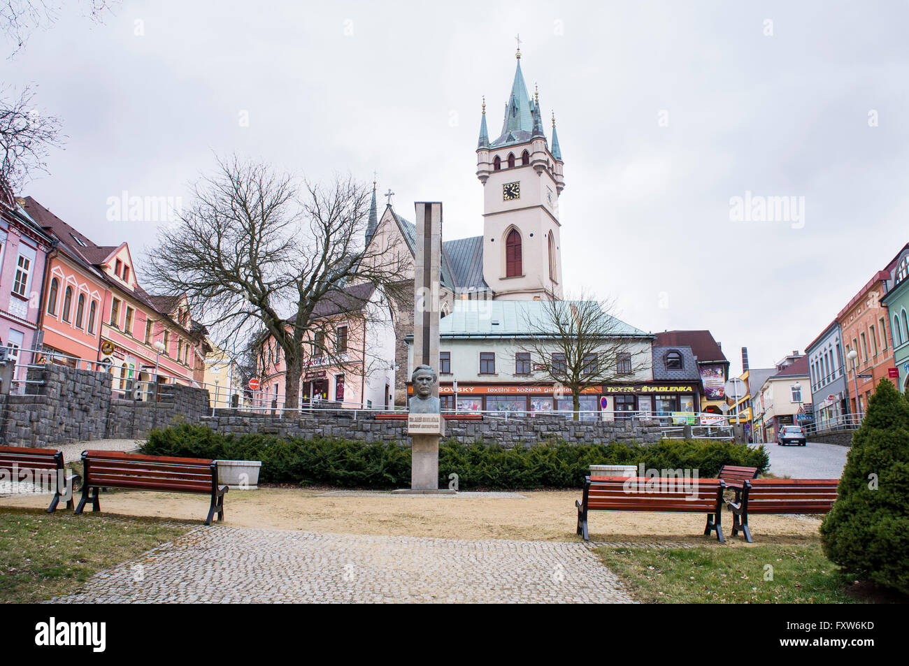 The Dr. Ales Hrdlicka Monument in Humpolec Stock Photo - Alamy