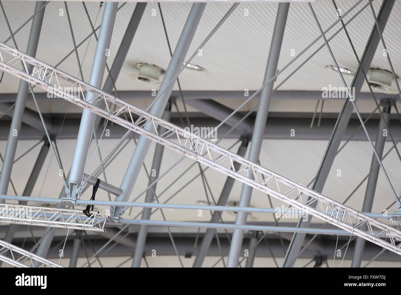 elements of the building structure under the roof of the building Stock ...