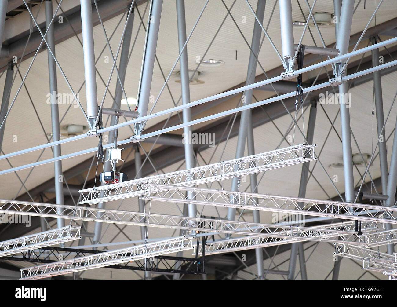 elements of the building structure under the roof of the building Stock ...