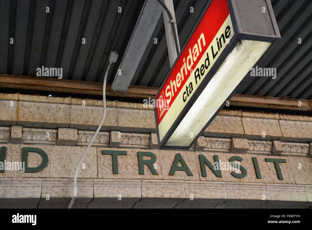 Entryway to the 1920's Sheridan Station on the Chicago "L" or Loop Red ...