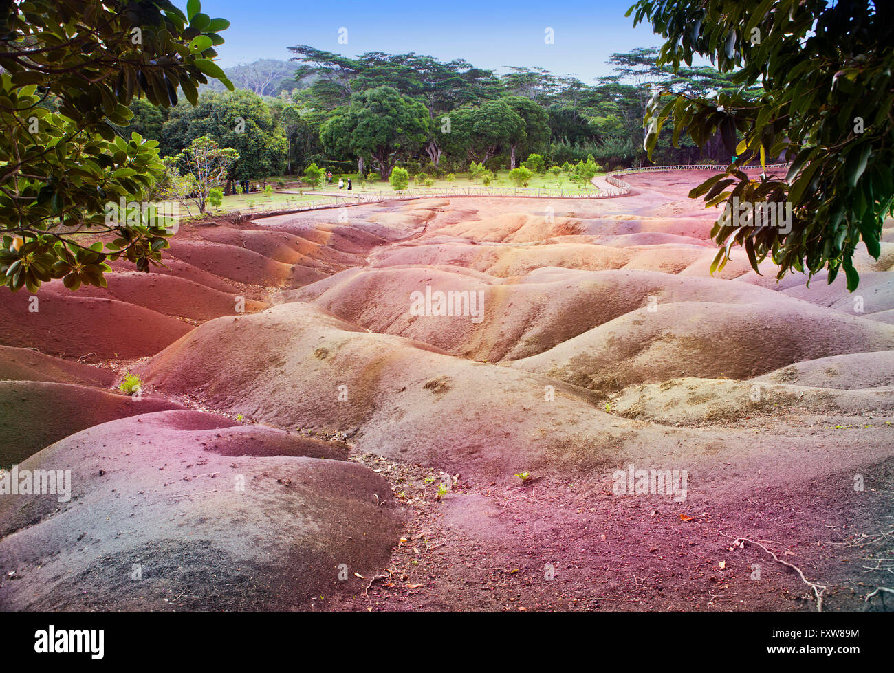 Main sight of Mauritius- Chamarel- seven color lands Stock Photo - Alamy