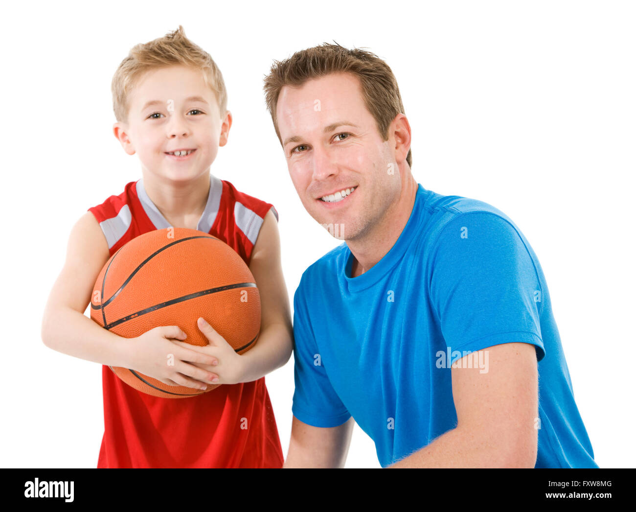 Isolated on white series of a Caucasian nuclear family in casual wear ...