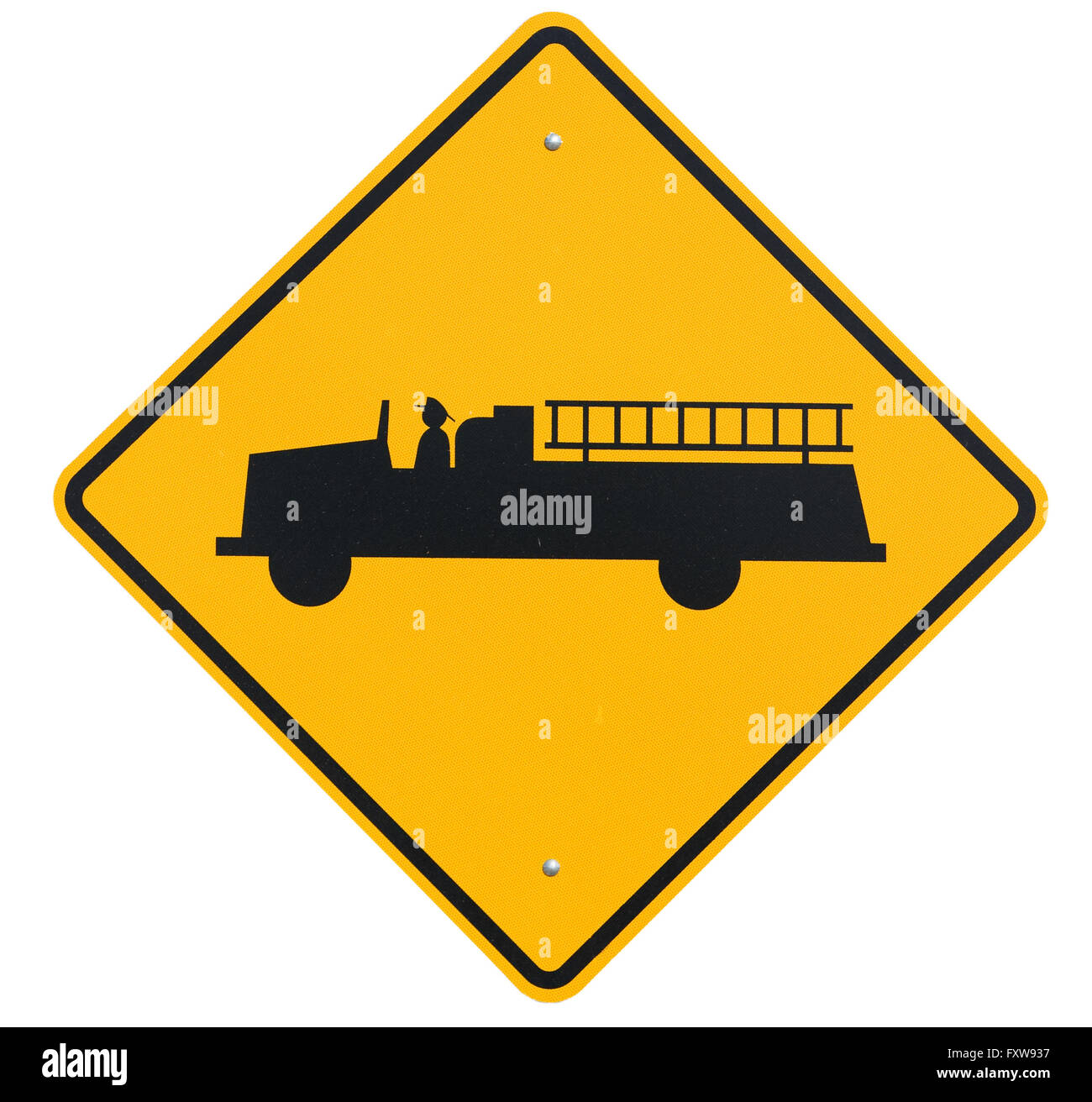 Isolated on white series of typical US road signs Stock Photo - Alamy