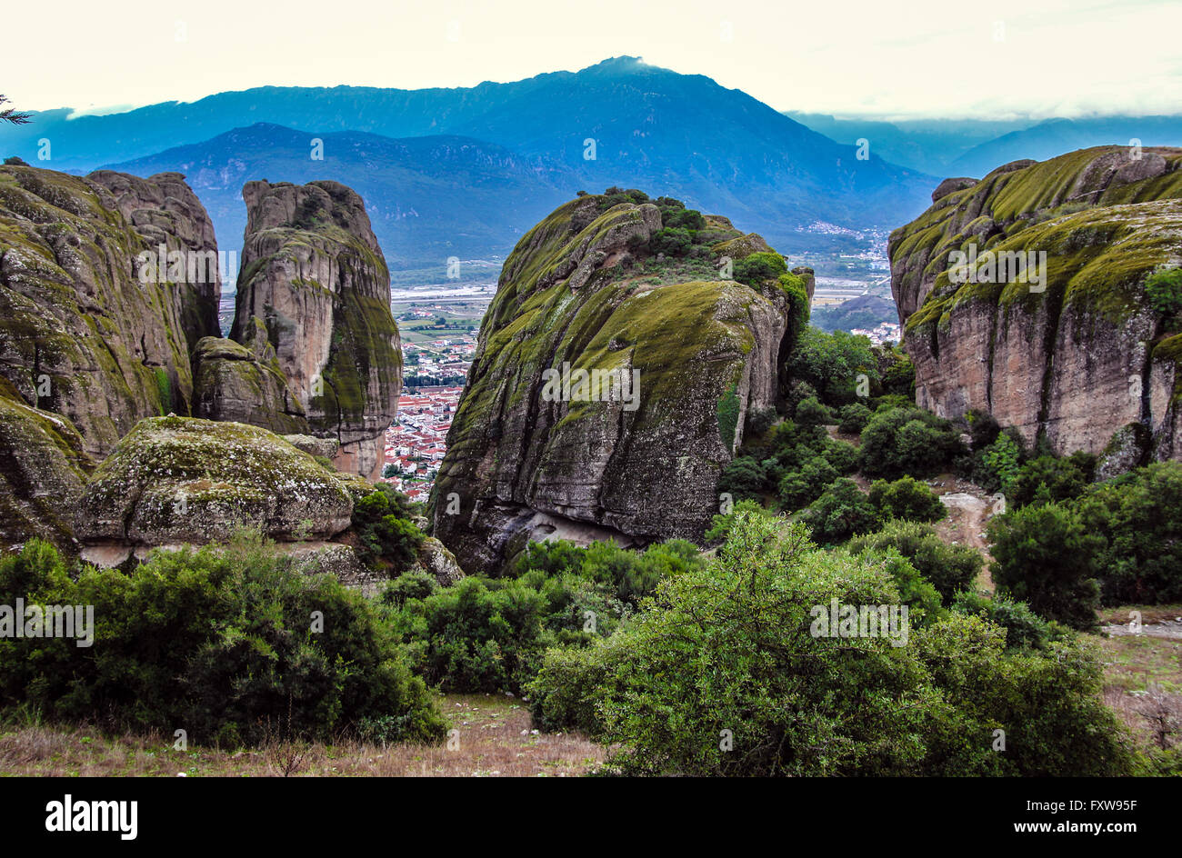 Meteora, Greece. Monasteries built on top of huge rocks Stock Photo - Alamy