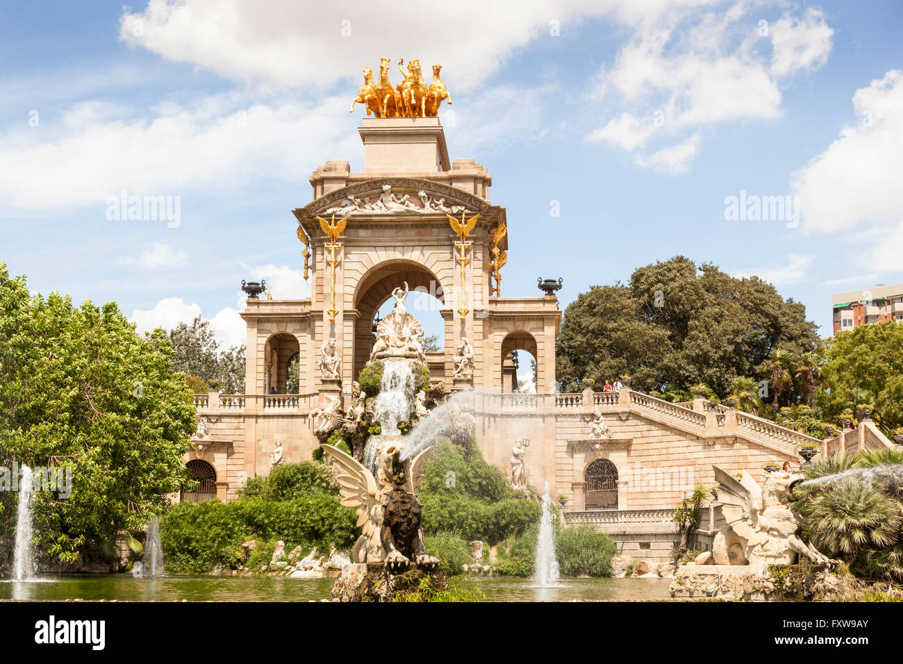 Font Monumental, Parc De La Ciutadella, Barcelona, Spain Stock Photo ...