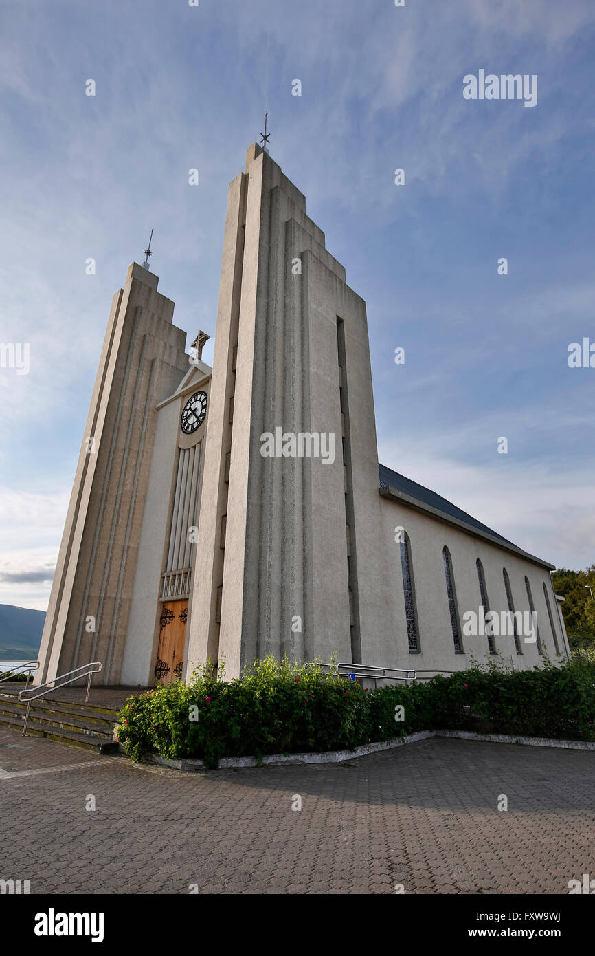 Akureyrarkirkja Lutheran Church, Akureyri, Iceland Stock Photo - Alamy