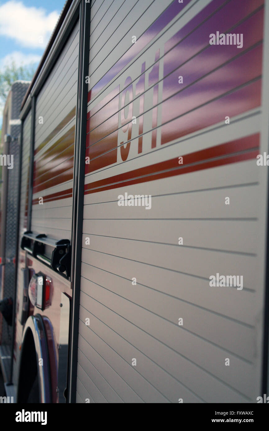 Fire Truck, Side-view, Emergency, Oklahoma Stock Photo - Alamy