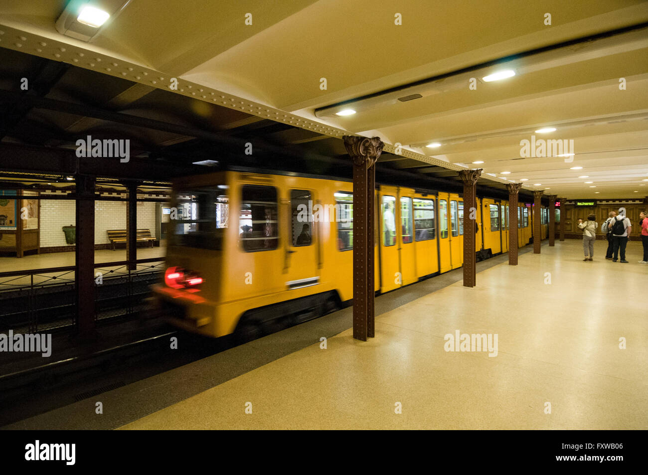 A metro departs one of the stations in Budapest, Hungary Stock Photo ...