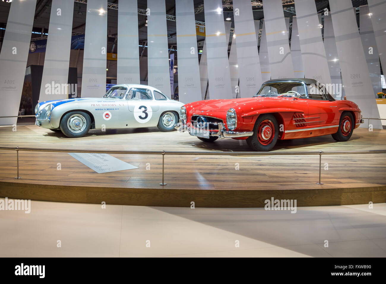 Racing car Mercedes-Benz 300 SL (W194) and the sports car Mercedes-Benz ...