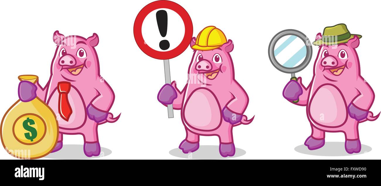 Purple pig happy Stock Vector Images - Alamy