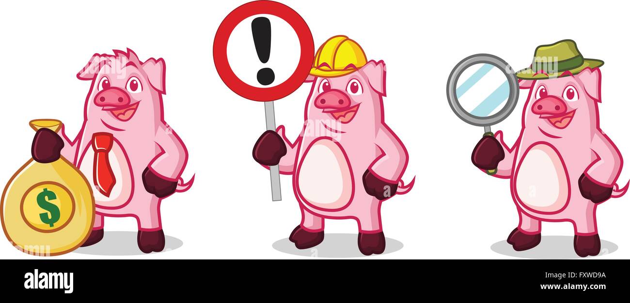 Violet Pig with money Stock Vector Image & Art - Alamy