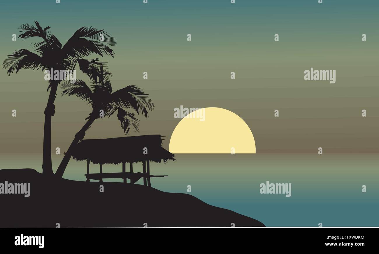 Beach island hut Stock Vector Images - Alamy