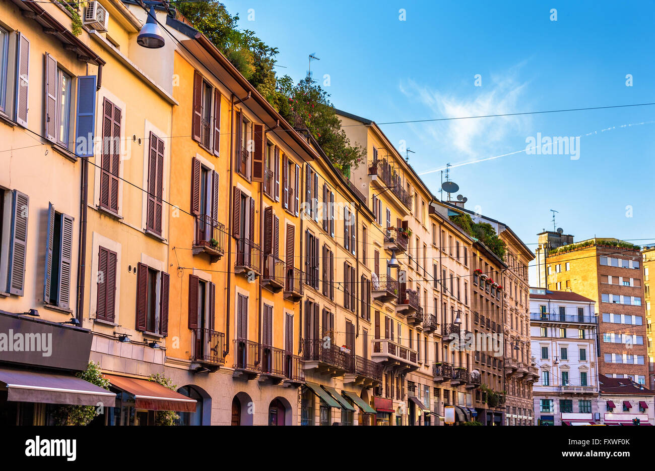 Buildings in the historic centre of Milan Stock Photo - Alamy