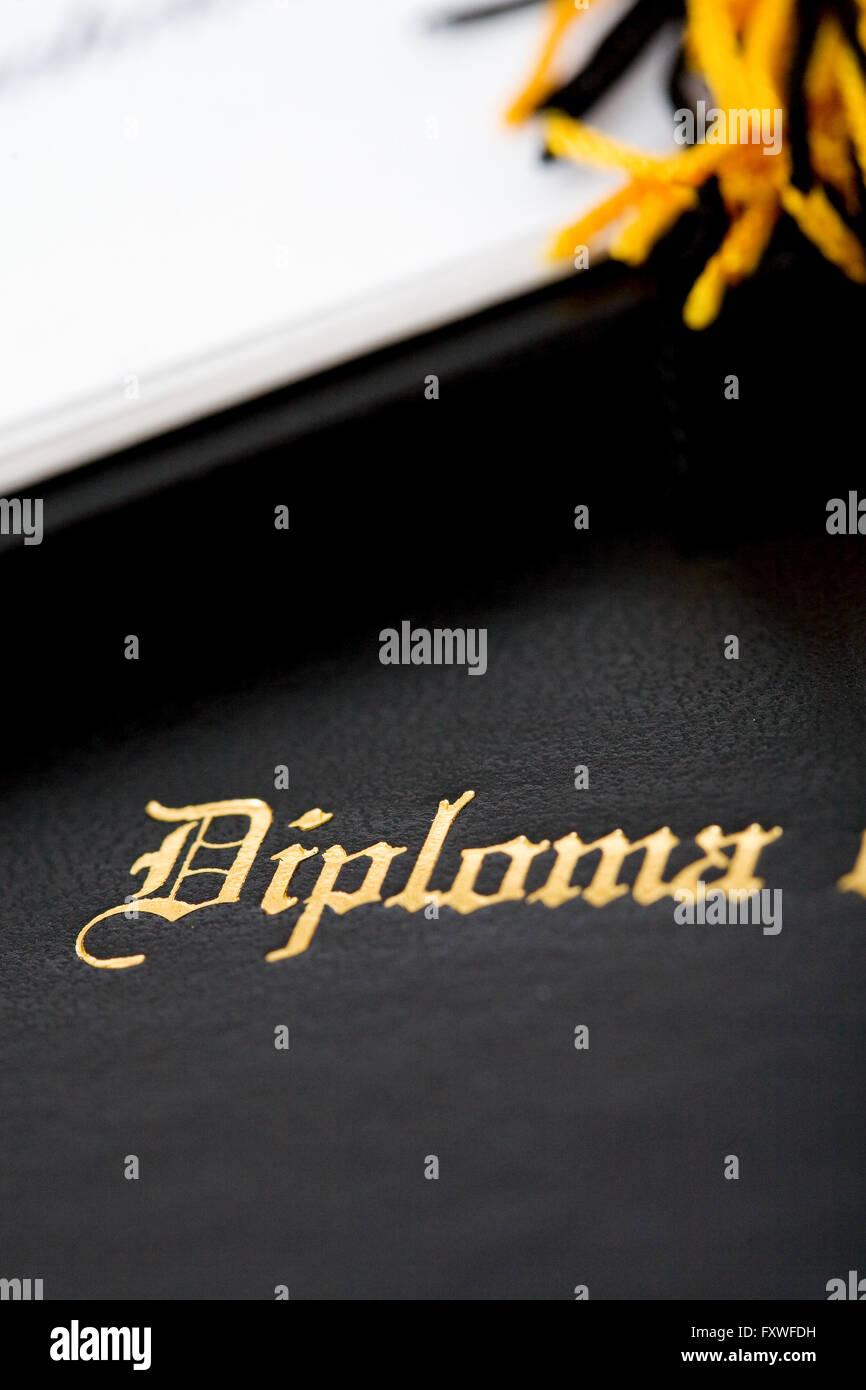 Various views of a Bachelor of Arts Diploma of Graduation Stock Photo ...