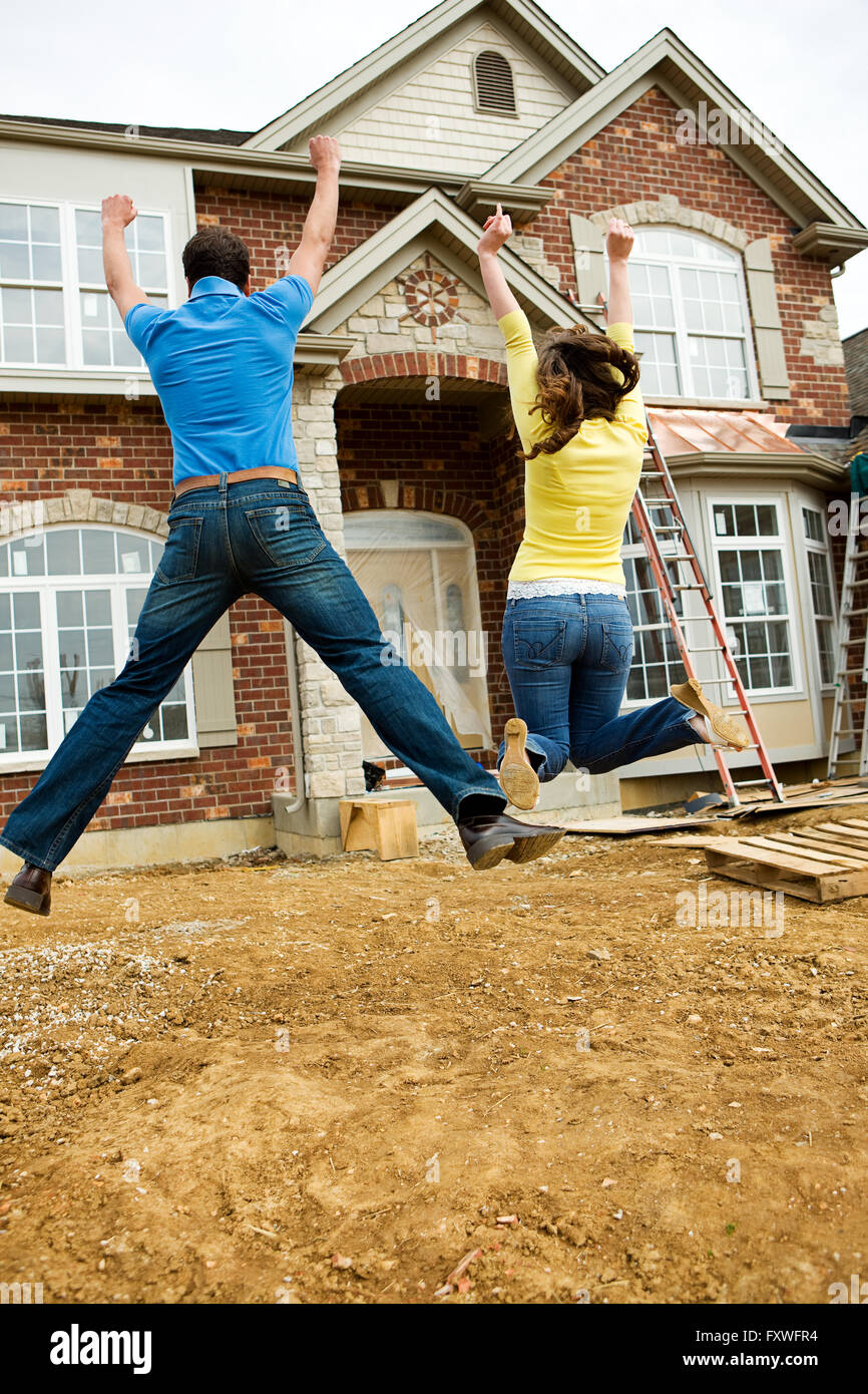 Series at a new home construction site. Includes construction worker ...