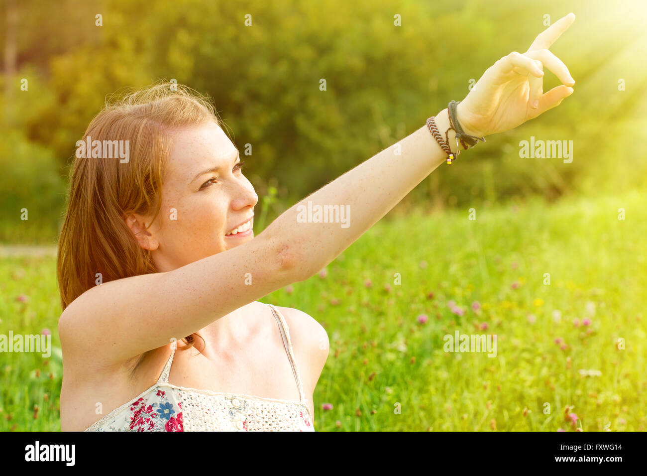 Young woman enjoy the sun Stock Photo - Alamy