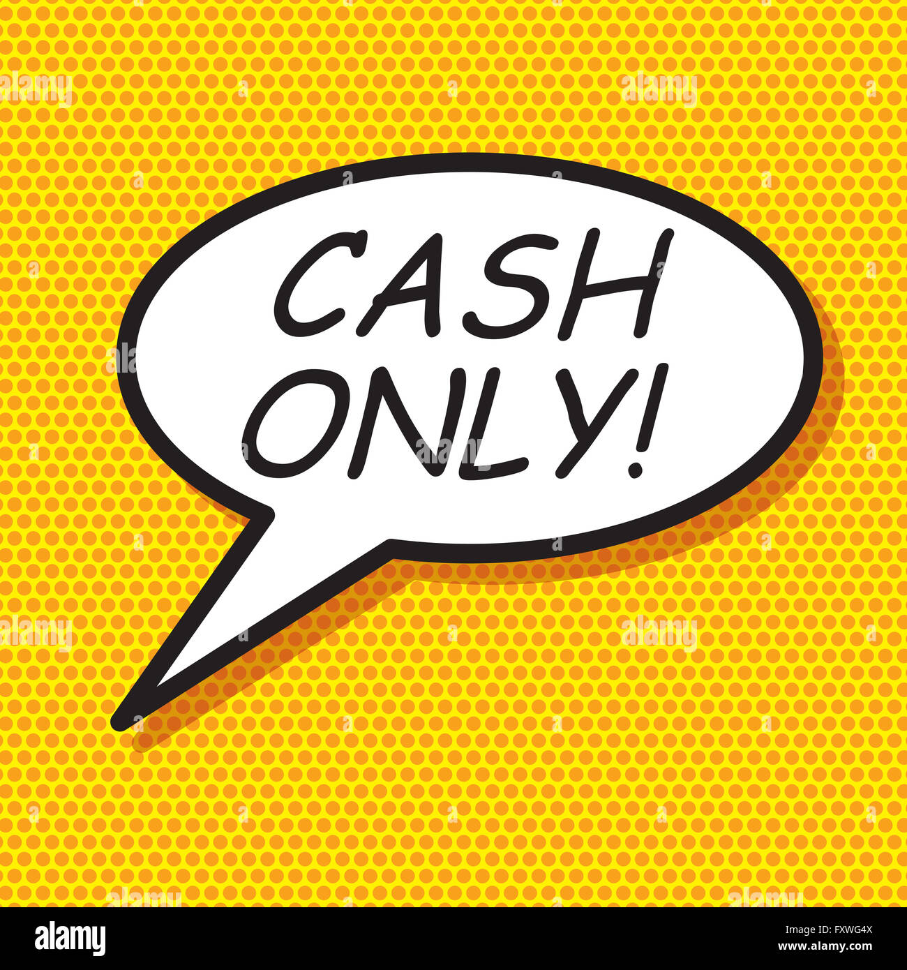 Comic Book Pop Art CASH ONLY Stock Photo - Alamy